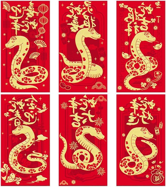 Rode Enveloppen voor Chinees Nieuwjaar - 6 Stuks Geld Enveloppen ...