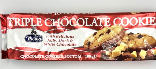 Merba Triple Chocolate Cookies 180 Gram 2 Stuks | bol