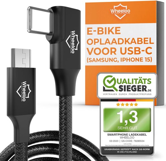 WHEELOO Ebike oplaadkabel voor USB C (Android) I voor alle ...