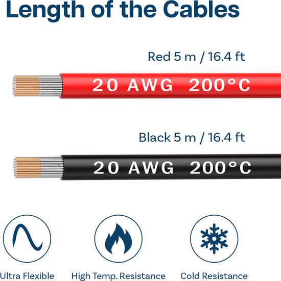 MMOBIEL 20 AWG Siliconen Elektrische Draad - 20 Gauge (0,52mm²) Vertinde Koperkabel -... | bol