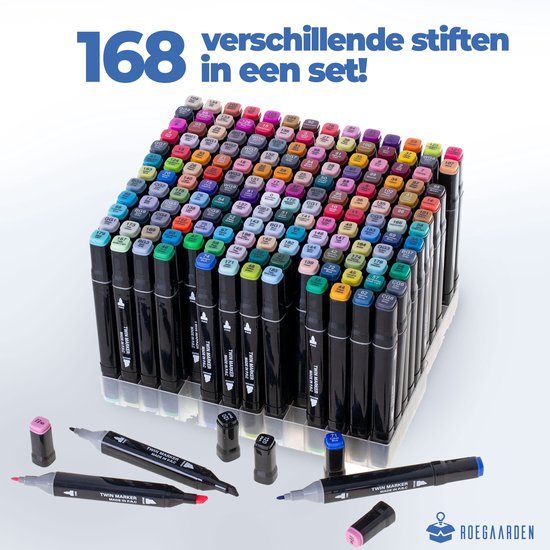 Roegaarden Twinmarkers 168 stuks - Stiften - Alcohol Markers ...