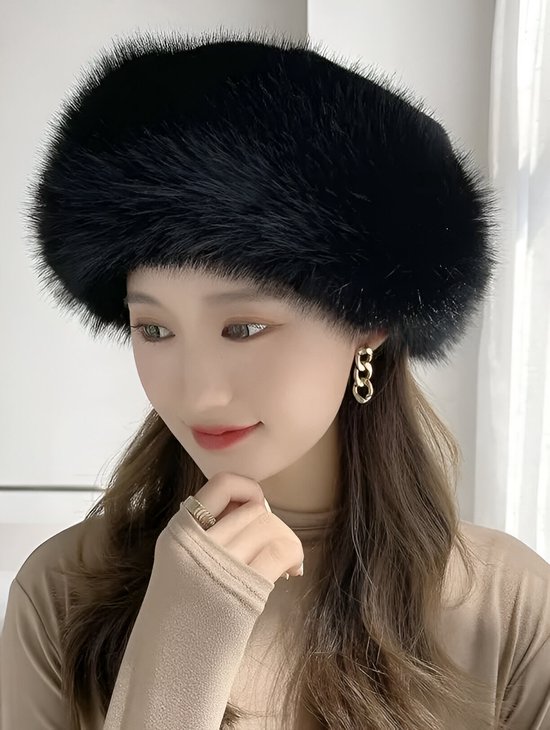 Luxyana Bontmuts voor Dames - Zwart - M/L/XL - Premium Imitatie ...