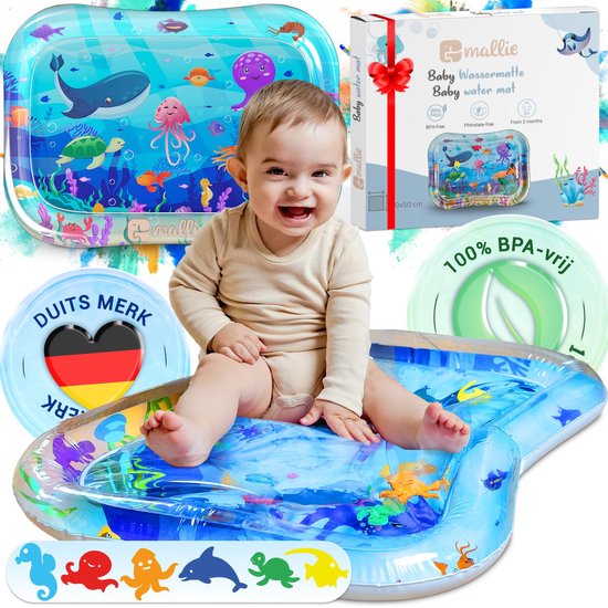 Mallie Watermat - Blauw - BPA-vrij - Perfect Tummy Time Speelgoed | bol