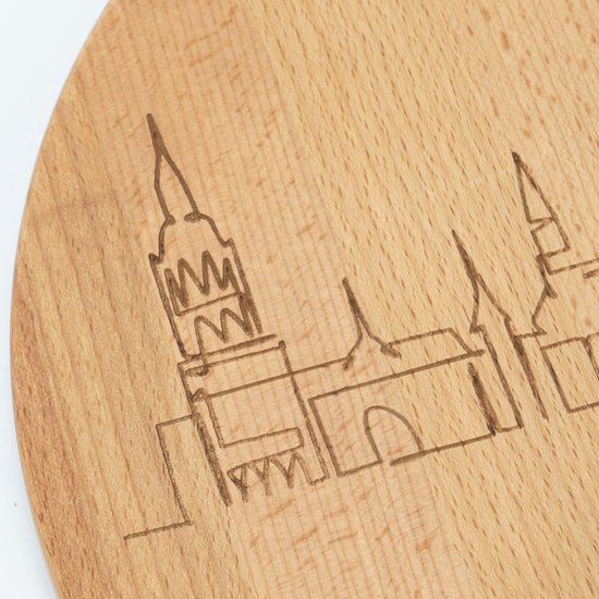 Solid Trust® Serveerplank met Skyline The Hague - Borrelplank - Tapasplank -... | bol