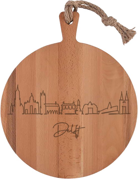 Solid Trust® Serveerplank met Skyline Delft - Borrelplank - Tapasplank - Serveerplank... | bol