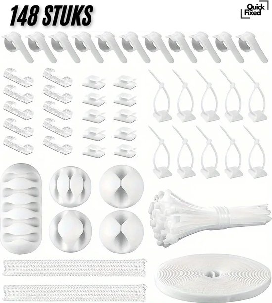 QuickFixed Kabel Organiser Set - Kabelbinders - Kabel Management ...