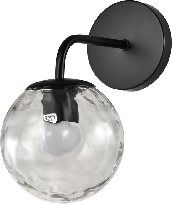 QUVIO Wandlamp - Ronde - Glazen Bol - Industrieel - Modern ...