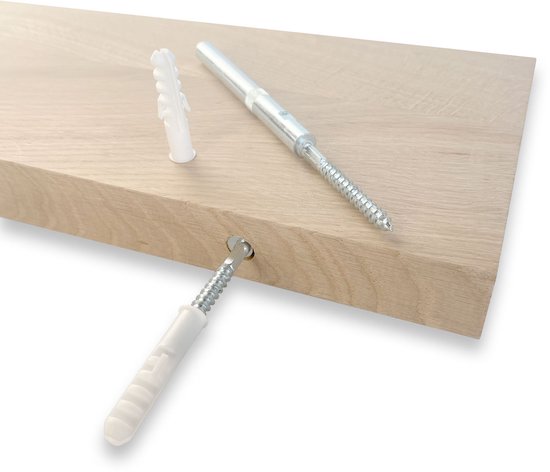 WOODBROTHERS Zwevende wandplank - Eikenhouten planken 30x20 cm - Eiken ...