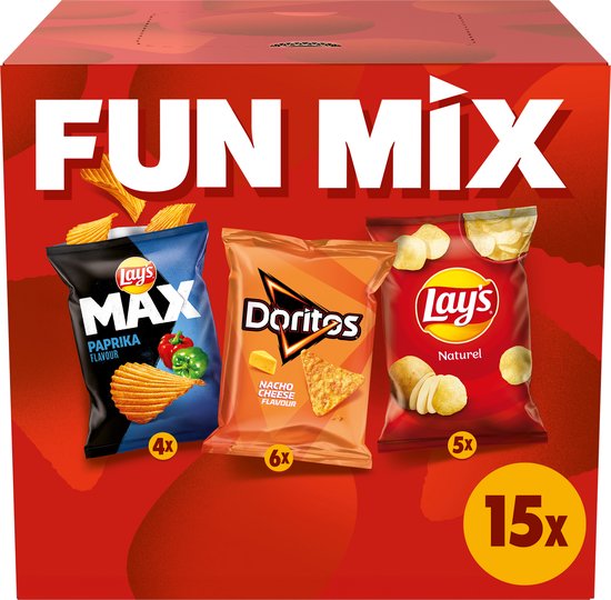 Lay's Chips Fun Mix Box - Paprika, Naturel & Nacho Cheese - Doos 413 ...