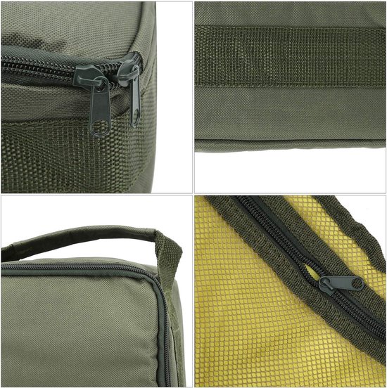 Vismolen Polyester Tas voor Vissen met Dubbele Rits 4-laags Draagbare ...
