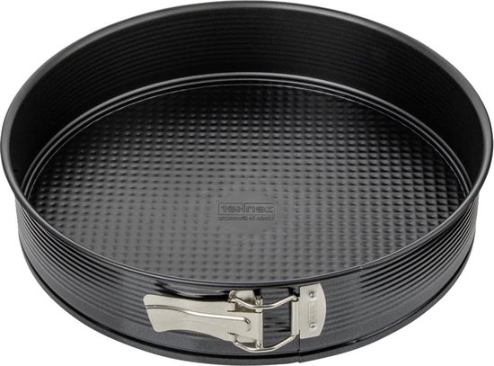 Springvorm Ø 24 cm - anti-aanbaklaag - zwarte stalen bakvorm - 1 stuk | bol