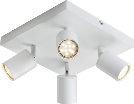 NETTLIFE Opbouwspot - plafondspot met 4 lichtpunten - spots - Wit ...