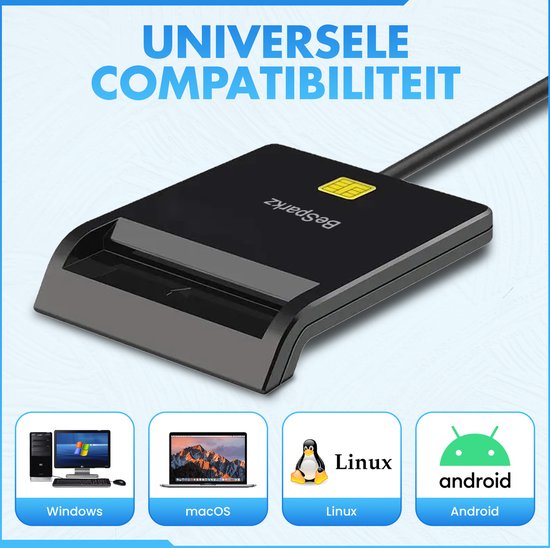 BeSparkz kaartlezer identiteitskaart belgie - eID Kaartlezer USB A & C ...