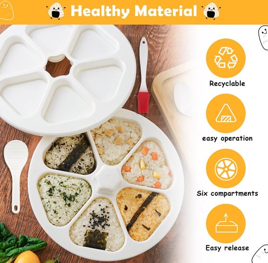 Onigiri Maker - Sushi Onigiri Mold Set - Geschikt voor DIY Koken - 3 ...