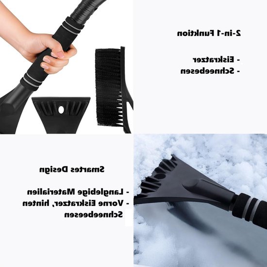 2-in-1 premium ijskrabber met bezem - winter krabber auto - XXL formaat ...