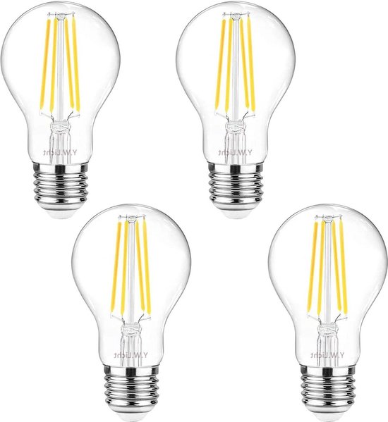 LED-lamp E27 A60 8W Dimbaar - Energiezuinig - 4 Stuks - Warm Wit | bol