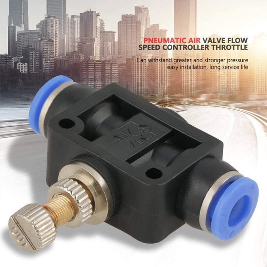 10st 6mm Luchtklep Flow Controller Throttle Push In One Touch Valve ...