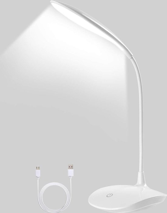 LED Bureaulamp - Dimbaar - Geschikt voor Slaapkamer en Kantoor - Wit | bol