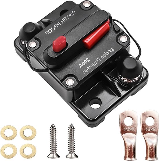 200 A stroomonderbreker met kabelschoenen en koperen schijven ...