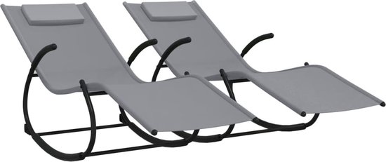 vidaXL Schommelende Ligbedden - Set van 2 - Grijs Schommelligbed ...