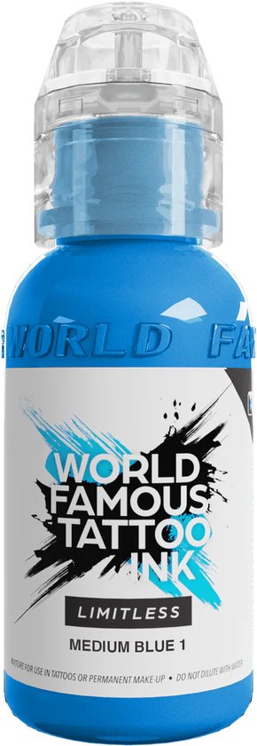 World Famous - Medium Blue 1 30ml - Blauw Tattoo Inkt | bol
