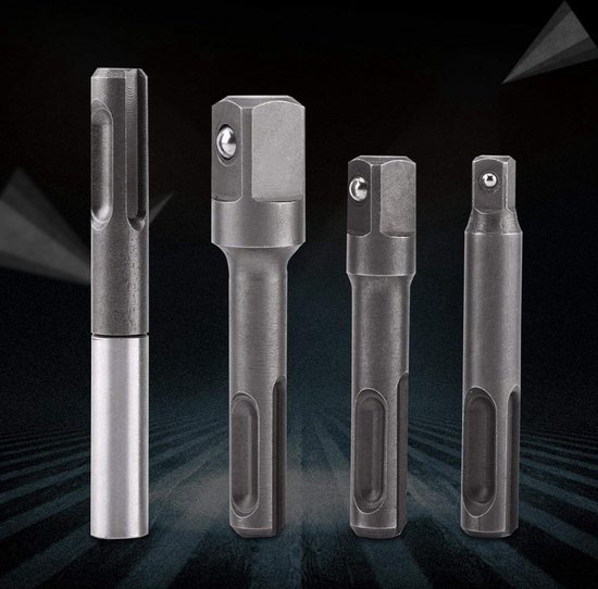 SDS Plus Socket Adapter Set - 4 stuks met 1/4 Hex Socket - Impact ...