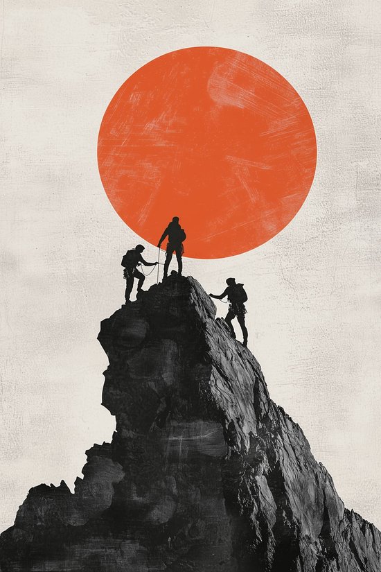 Affiche Alpiniste - Lune Rouge - Art - Nature - Avon - Berg - affiches ...