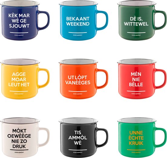 Ollie's | Mokken Goed Gemòkt | set van 9 mokken | 9 X 330ml | bol