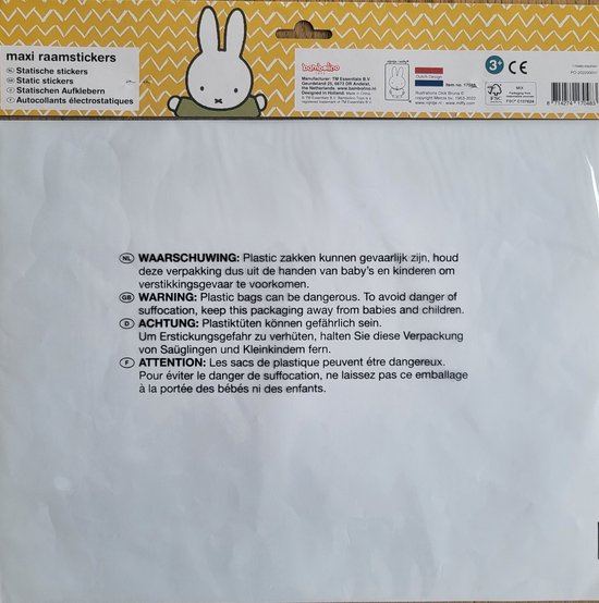 Nijntje raamstickers - 11 statische stickers van nijntje voor op het ...