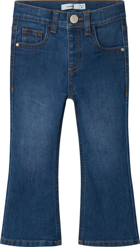 Name It mini meisjes spijkerbroek POLLY Dark Blue Denim Bootcut Fit | bol