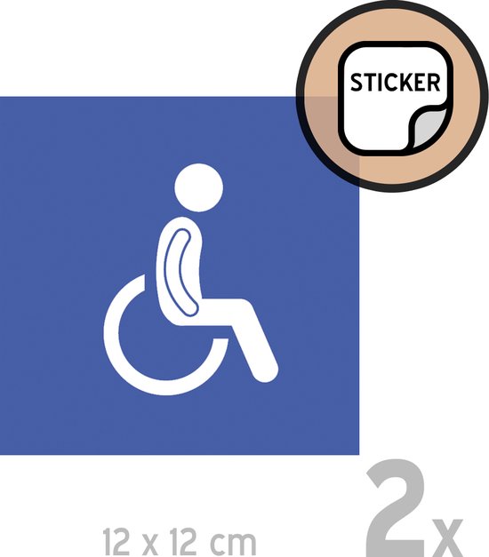 Pictogram/ stickers (2x) | Invalide | 12 x 12 cm | Mindervalide ...