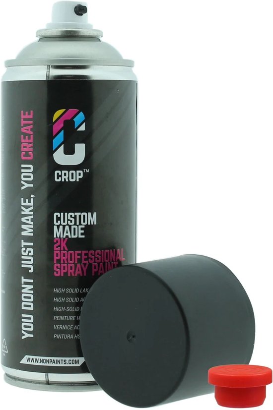 CROP 2K MAT ZWART spuitbus 400ml | bol