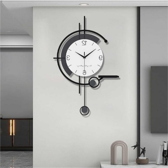 Minimalistische Moderne Wandklok - Grote Decoratieve Klok - Metalen ...