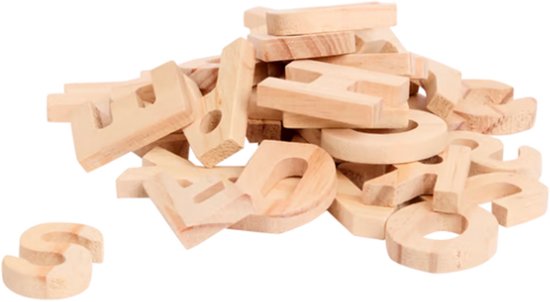 Houten letters - Alle letters van het alfabet - 36 stuks | bol