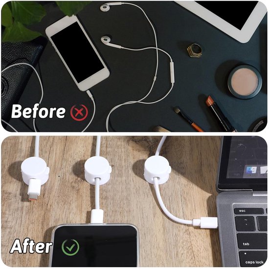 Lente Kabel Management Clips - Set van 6 | Verstelbare Bureau Cord ...