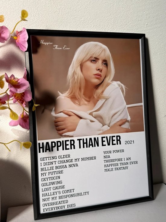 Billie Eilish "Happier Than Ever" Album Cover Poster Ingelijst | bol