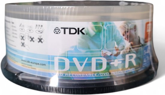 TDK - DVD+R - 4,7GB - Speed 4x - Spindle - 25 stuks | bol