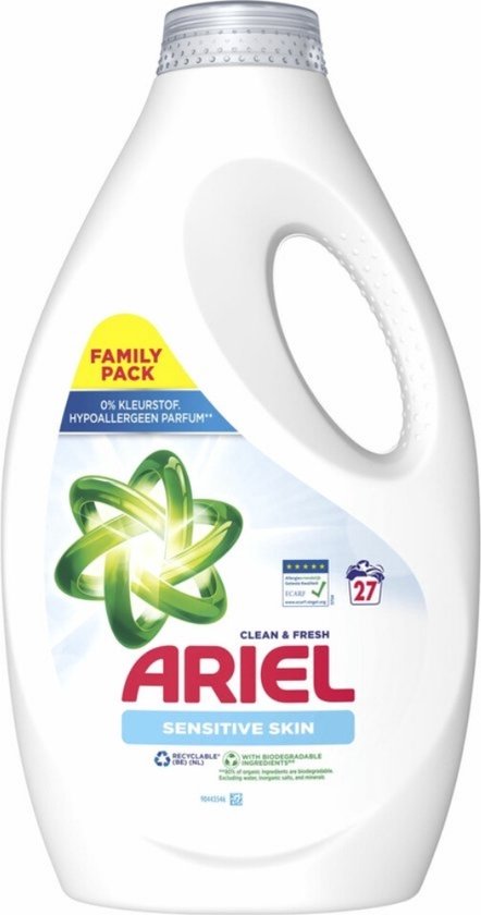 Ariel Sensitive Wasmiddel - Vloeibaar, witte en lichtgekleurde was - 27 ...