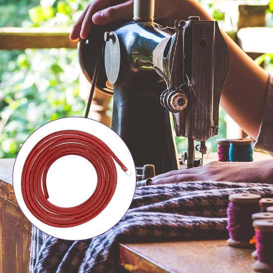 Lederen riem voor naaimachine met 1 haak, Ø 5 mm, 183 meter - Vintage ...