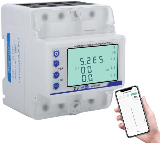 3-Phase Electricity Meter Din Rail AC380V 100A Digital Voltmeter Ammeter Surge and... | bol