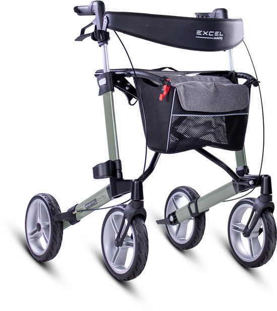 Excel Esprit S4 Lichtgewicht Rollator - Opvouwbaar - Luxe zelfsluitende tas - Rugband... | bol