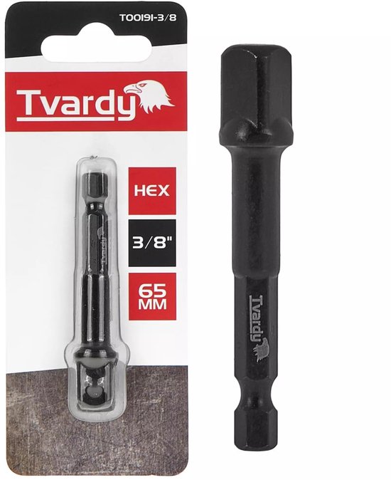 Tvardy Impact adapter - 65mm lengte - Hex aansluiting - Slagvast - Voor ...