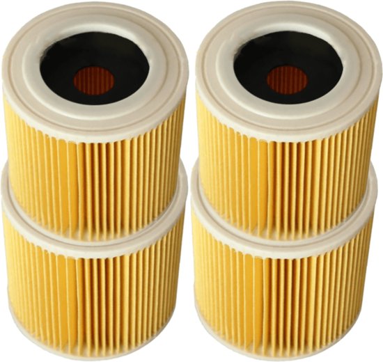 4x Patroonfilter geschikt voor Kärcher WD1, WD2, WD3 en A series ...