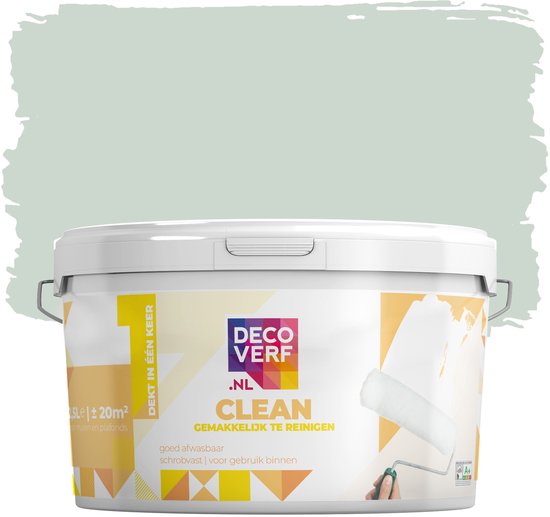 Decoverf clean muurverf witte saliegroen, 2.5L | bol