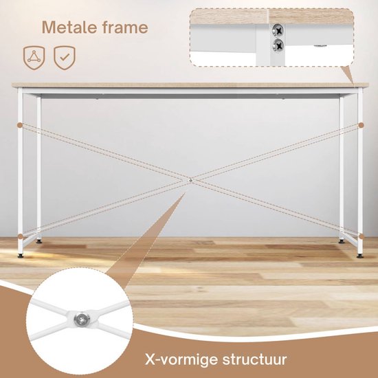 Computerbureau - Groot Bureau 140x60 cm - Modern Werkstation - Voor ...