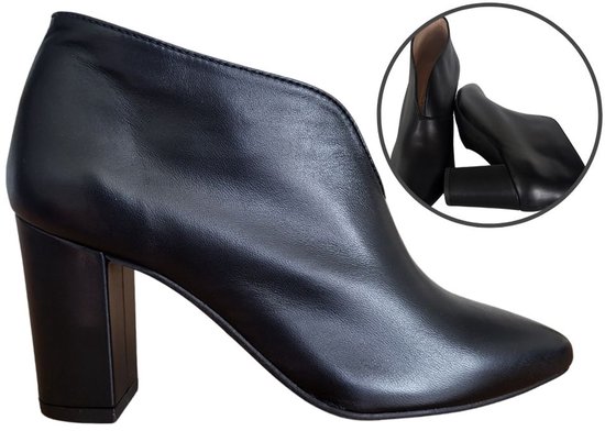 Stravers - Maat 42 Enkelhoge V-Cut laarsjes met blokhak - Zwart - Grote ...