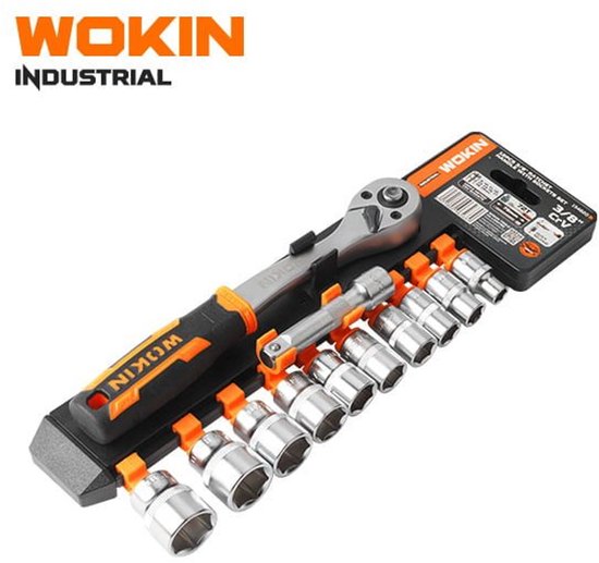 Wokin Industriële 12-delige 1/2 dopsleutel set met ratel | bol