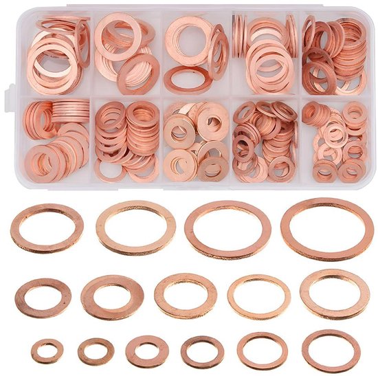 Olieaftapplug koperen afdichting assortiment - 100 stuks afdichtringen ...