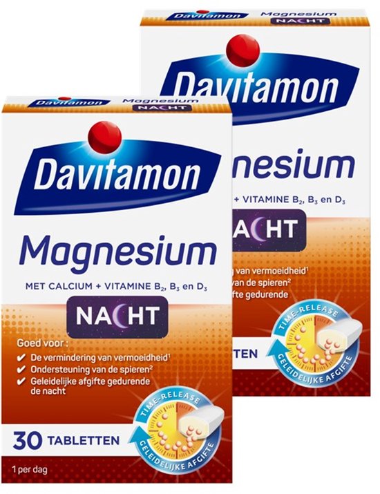 Davitamon Magnesium Tabletten - Goede Nachtrust - Magnesium - 2 x 30 ...
