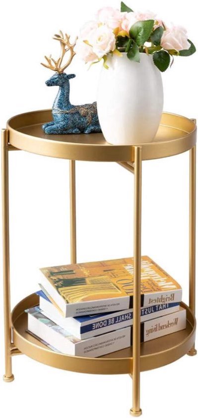 Ronde Bijzettafel - Metalen bijzettafel - Multifunctioneel - 1 stuk ...